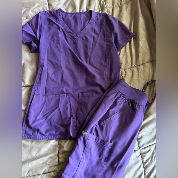Other | Dark Purple Med Couture Scrub Set Extra Small | Poshmark